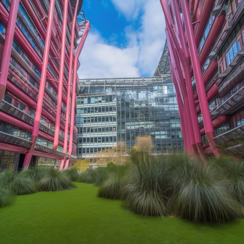 Open Space Interior of a Building Stock Illustration - Illustration of ...