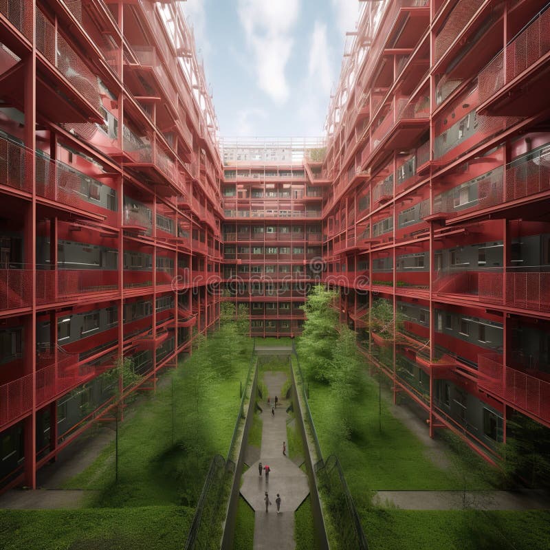 Open Space Interior of a Building Stock Illustration - Illustration of ...