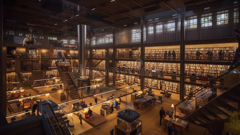 Open Space Interior of a Building Stock Illustration - Illustration of ...