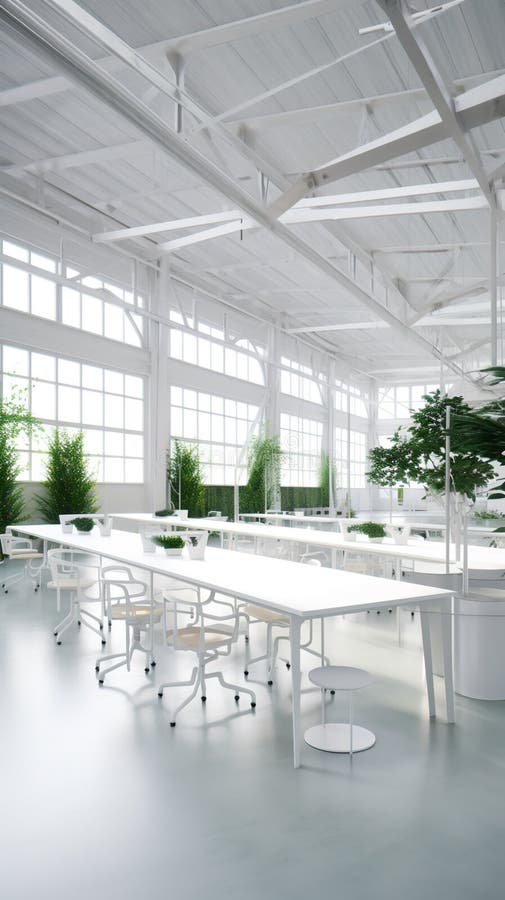 Open Space Interior of a Building Stock Illustration - Illustration of ...