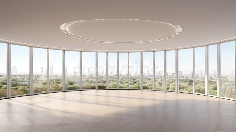 Open Space Interior of a Building Stock Illustration - Illustration of ...