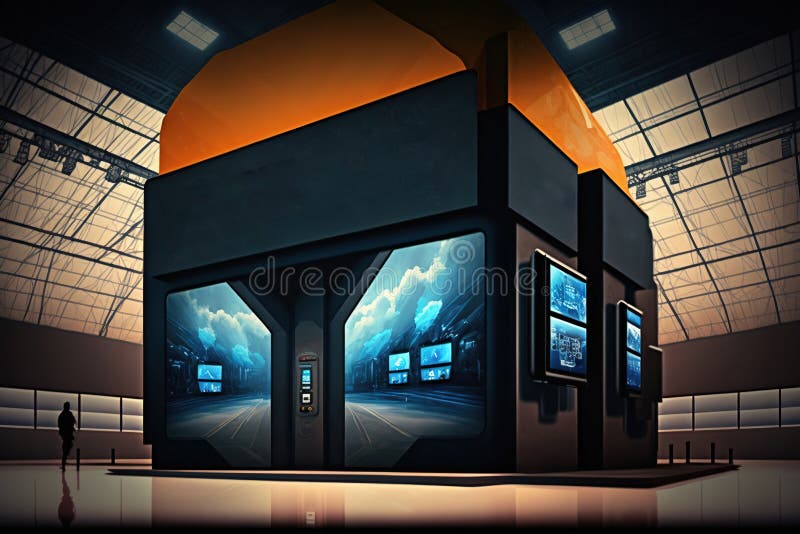 Open Space for Mega Virtual Expo or Project Showcase Stock Illustration ...