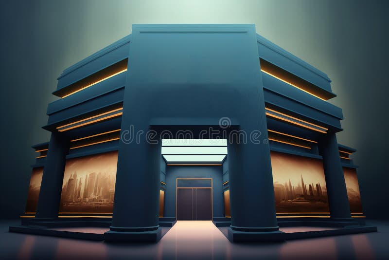 Open Space for Mega Virtual Expo or Project Showcase Stock Illustration ...