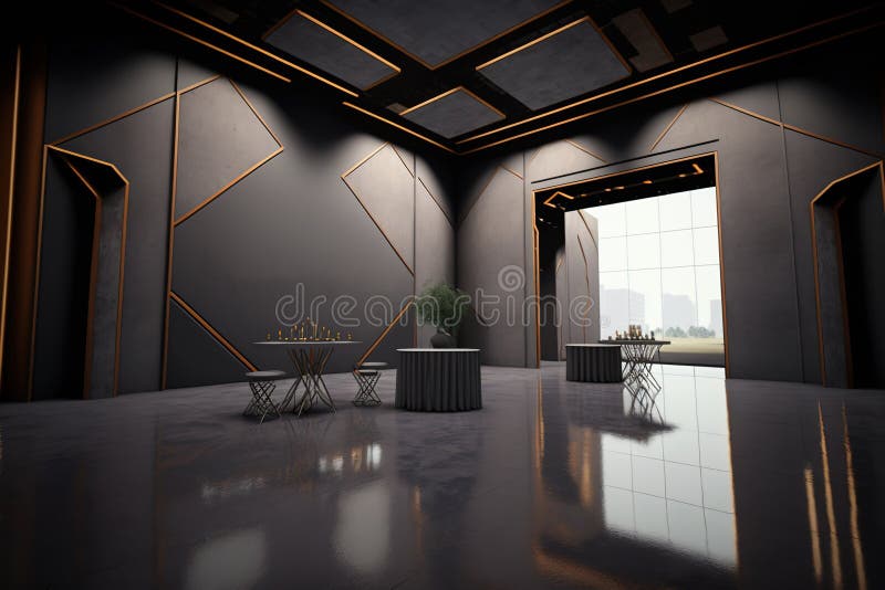 Open Space for Mega Virtual Expo or Project Showcase Stock Illustration ...