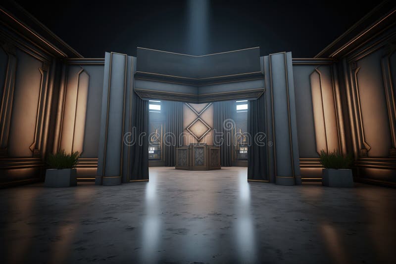 Open Space for Mega Virtual Expo or Project Showcase Stock Illustration ...