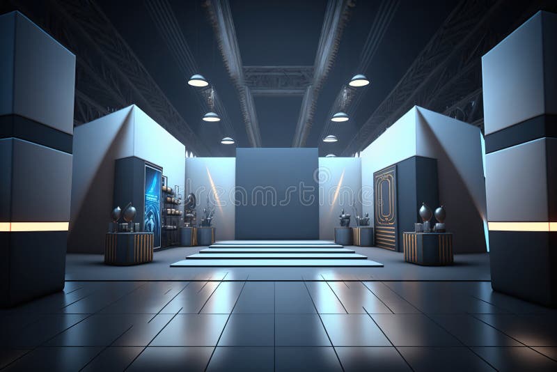 Open Space for Mega Virtual Expo or Project Showcase Stock Illustration ...