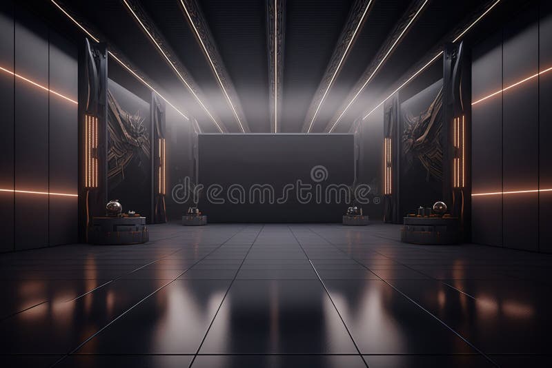 Open Space for Mega Virtual Expo or Project Showcase Stock Illustration ...