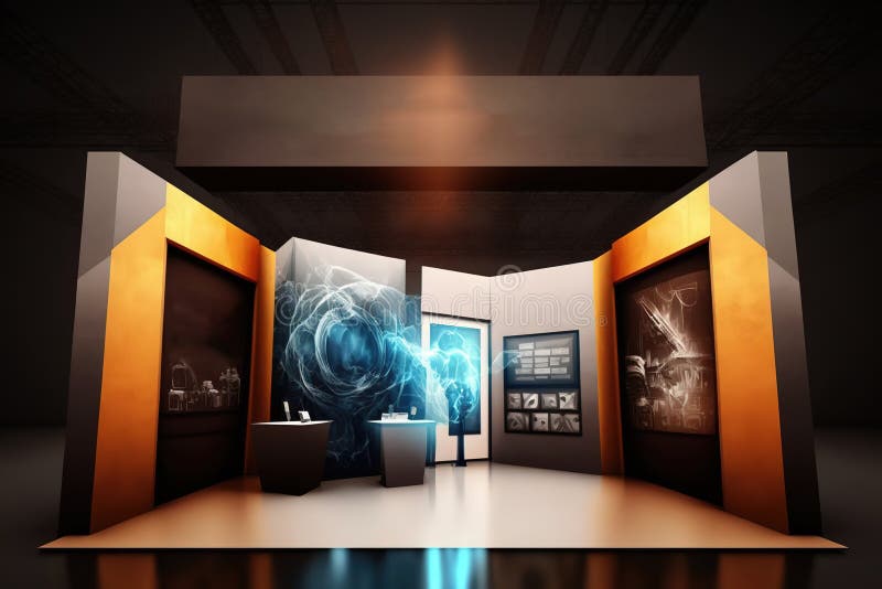 Open Space for Mega Virtual Expo or Project Showcase Stock Illustration ...
