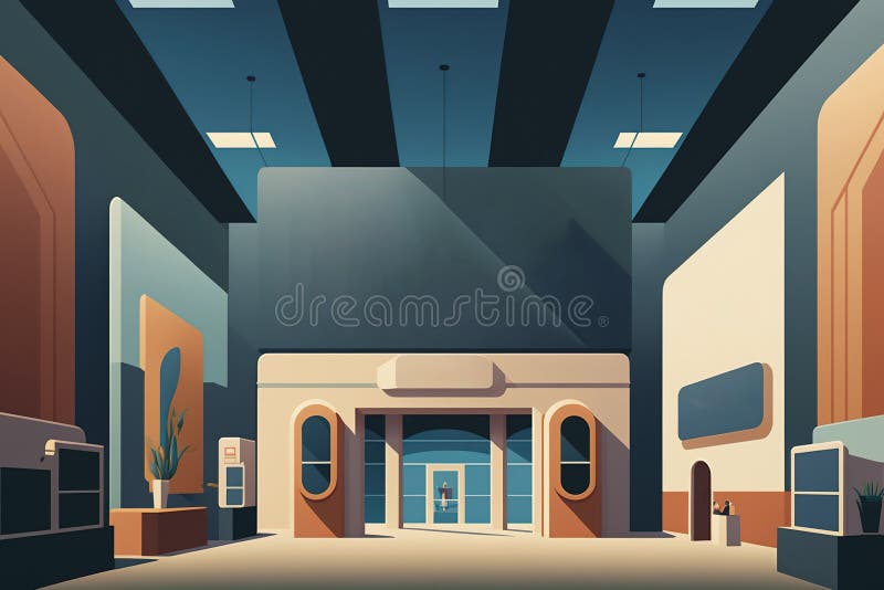 Open Space for Mega Virtual Expo or Project Showcase Stock Illustration ...