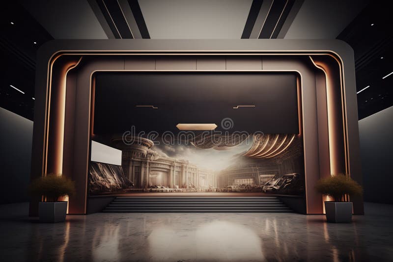 Open Space for Mega Virtual Expo or Project Showcase Stock Illustration ...