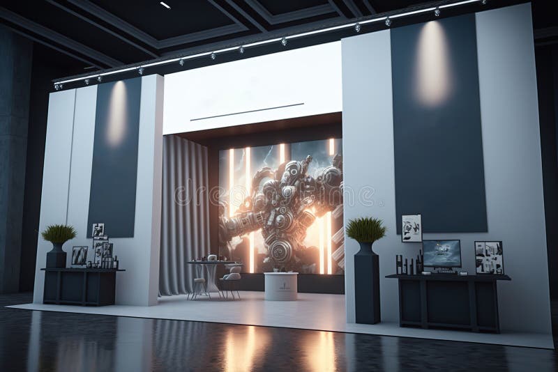 Open Space for Mega Virtual Expo or Project Showcase Stock Illustration ...