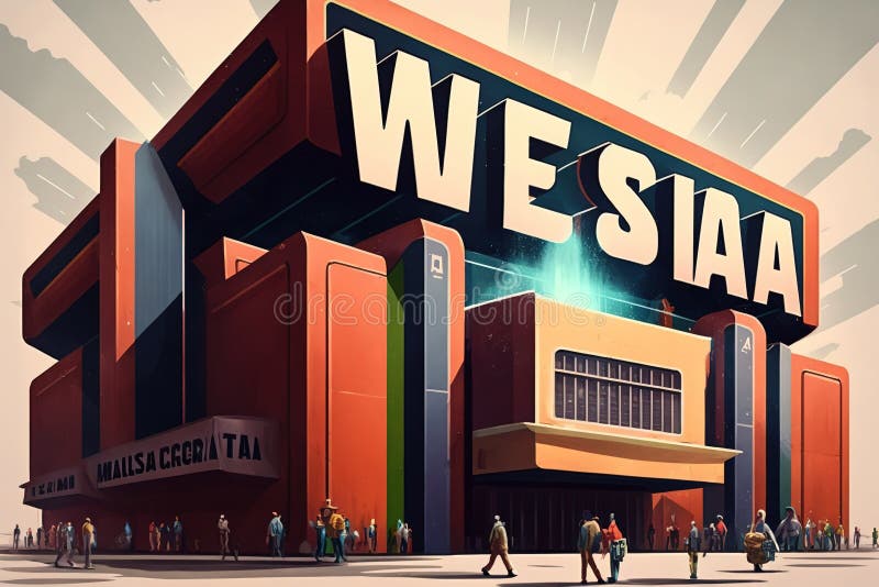 Open Space for Mega Virtual Expo or Project Showcase Stock Illustration ...