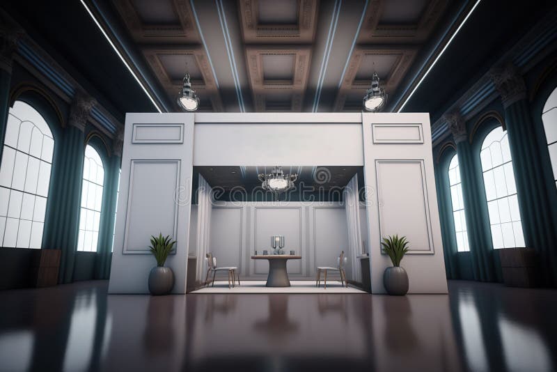 Open Space for Mega Virtual Expo or Project Showcase Stock Illustration ...