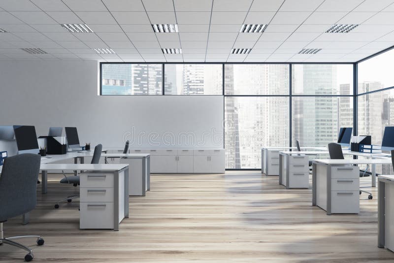 Open Space Office Environment Stock Illustration - Illustration of ...