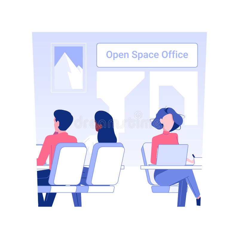 Open Space Office Isolated Cartoon Vector Illustrations. Stock Vector ...