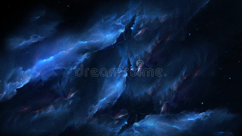 Open Space. Outer Space Gas Clouds. Cosmos Neutral Background. 3D ...