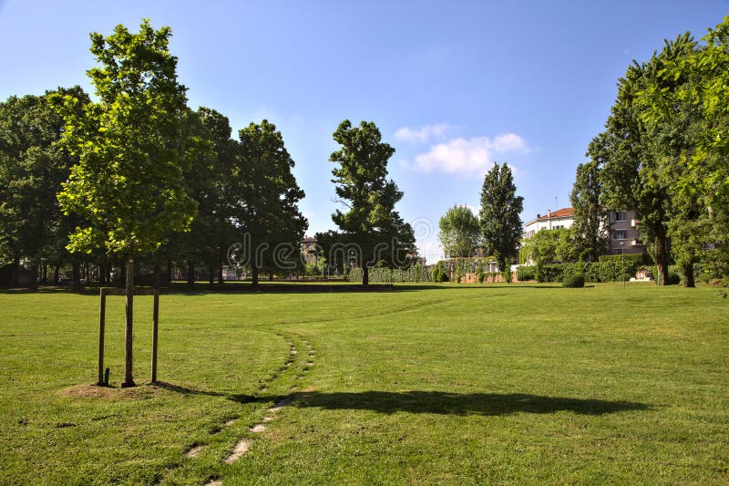 Open Space in a Park in an Italian Town Stock Photo - Image of natural ...
