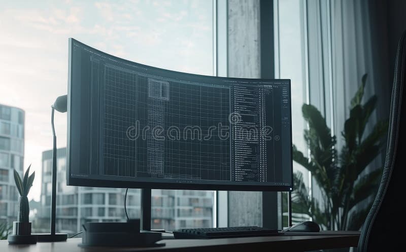 An Open Space with Plenty of Greenery and a Desktop Computer Lit by ...