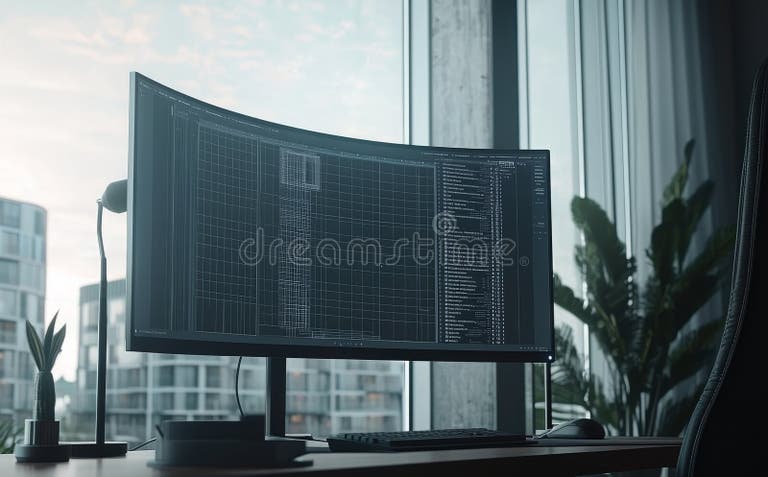 An Open Space with Plenty of Greenery and a Desktop Computer Lit by ...