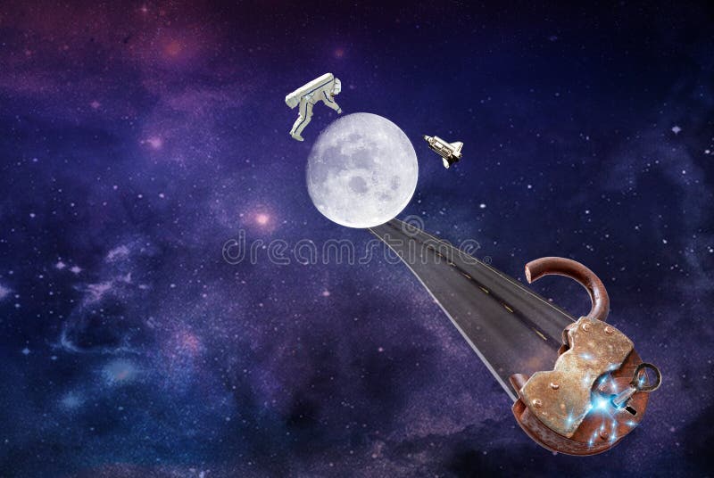 Open space route on Moon stock image. Image of energy - 129896883