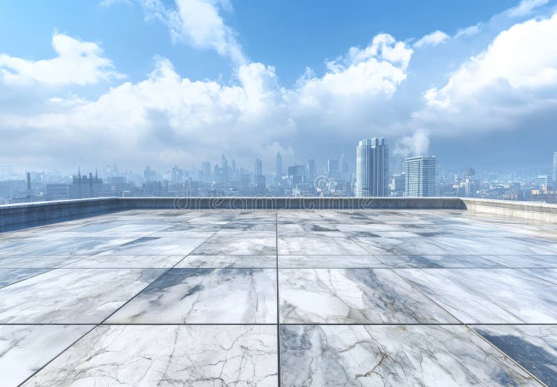 Open Space on Top of a Roof with a View of a Cityscape Stock Image ...