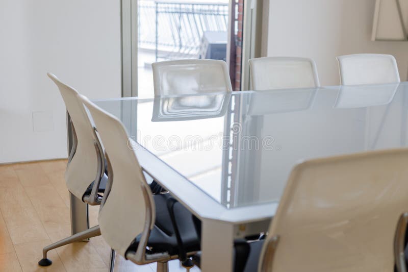 Open Space Workplaces without People, Day Off at the Company Office ...