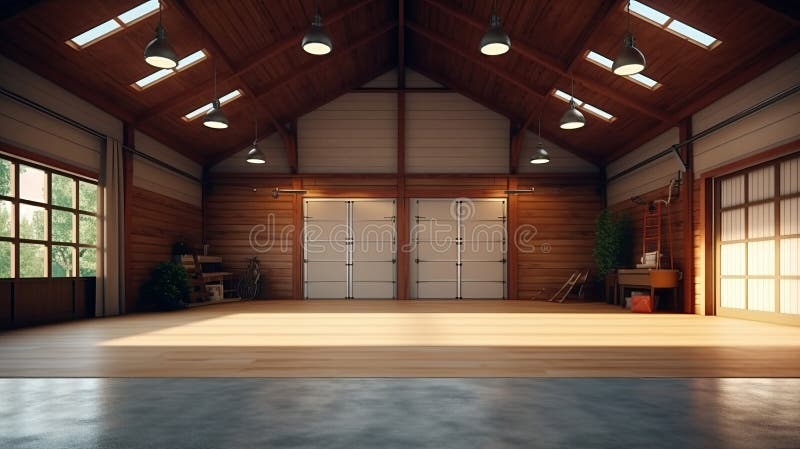 Open Spacious Empty Garage. Generative AI Stock Illustration ...
