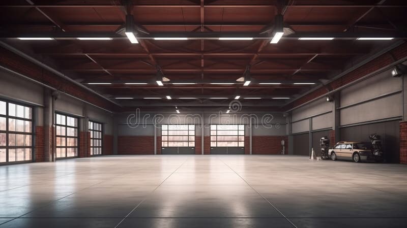 Open Spacious Empty Garage. Generative AI Stock Illustration ...