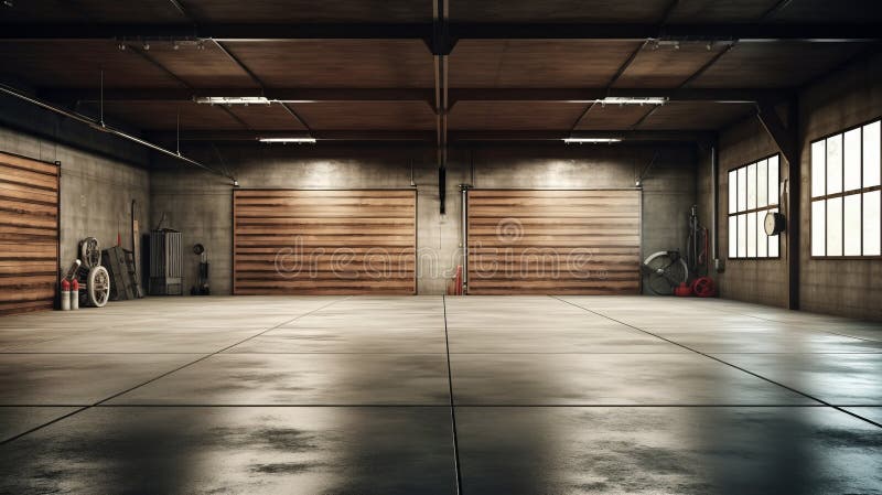 Open Spacious Empty Garage. Generative AI Stock Illustration ...
