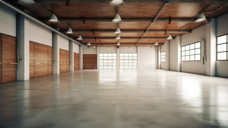 Open Spacious Empty Garage. Generative AI Stock Illustration ...