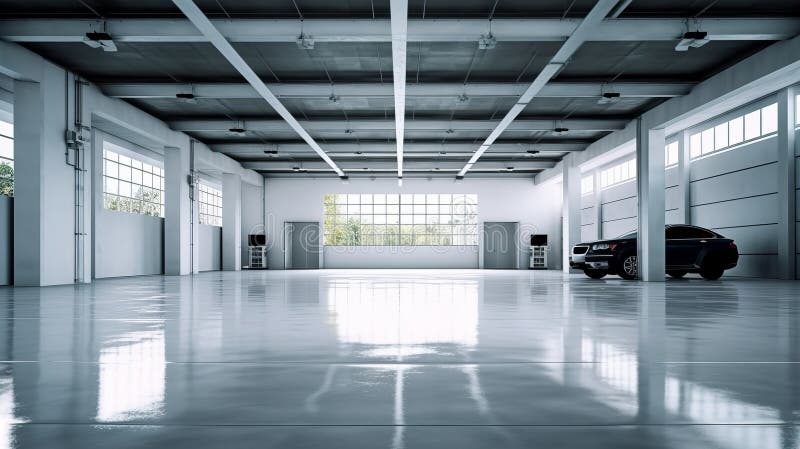 Open Spacious Empty Garage. Generative AI Stock Illustration ...