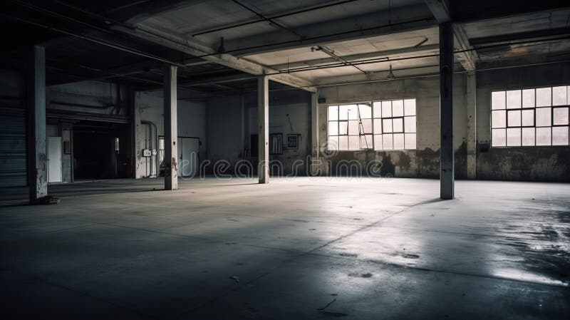 Open Spacious Empty Garage Photorealistic. Al Generated Stock ...