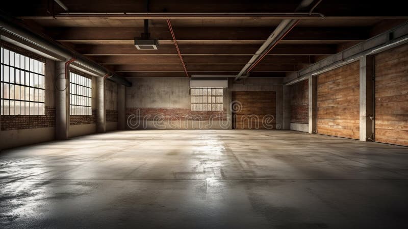 Open Spacious Empty Garage Photorealistic. Al Generated Stock ...