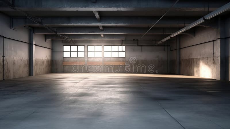 Open Spacious Empty Garage Photorealistic. Al Generated Stock ...