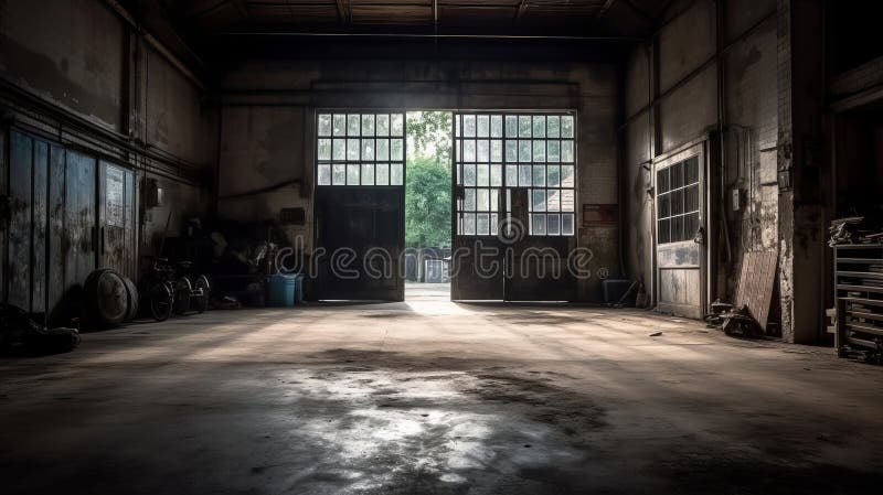 Open Spacious Empty Garage Photorealistic. Al Generated Stock ...