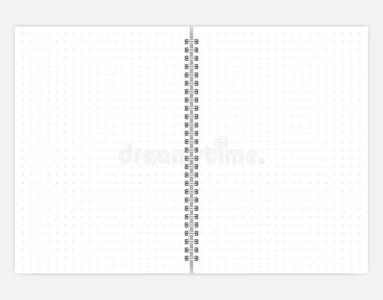 Open Spiral Bound Dot Grid A6 Size Notebook Vector Mockup Stock Vector ...