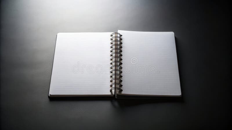 Open Spiral Bound Notebook on Dark Surface Ready for Writing ...