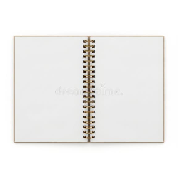 Open Spiral Bound Notebook with Blank White Pages Stock Illustration ...