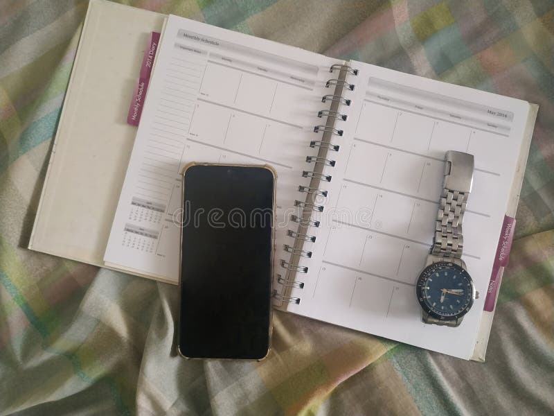 Notebook and Mobile Phone Equipment in Close Up View Stock Image ...