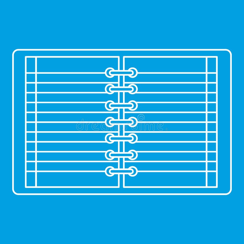 Open Spiral Lined Notebook Icon Outline Stock Vector - Illustration of ...