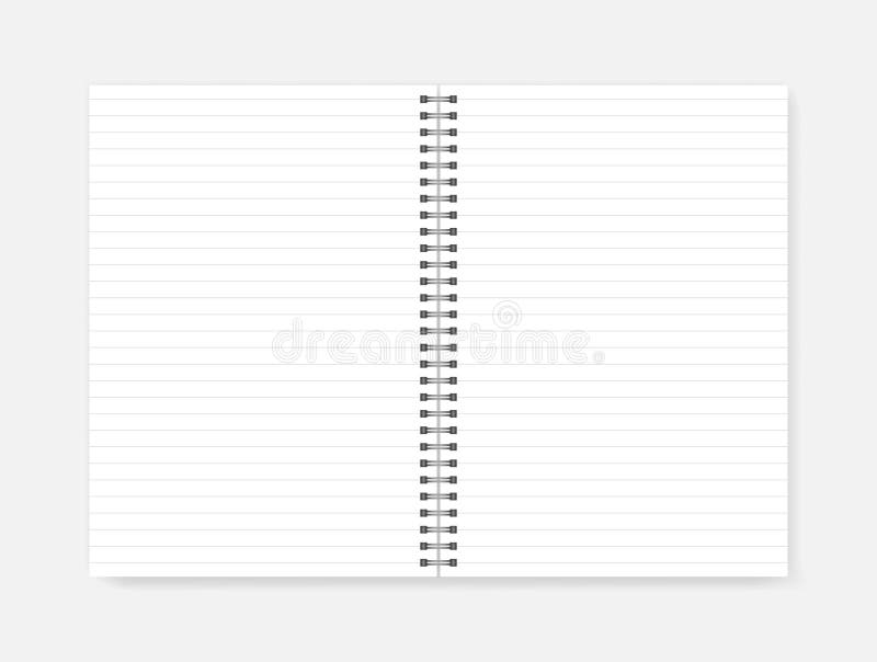 Wire Bound Square Blank White Notebook, Realistic Vector Mockup Stock ...