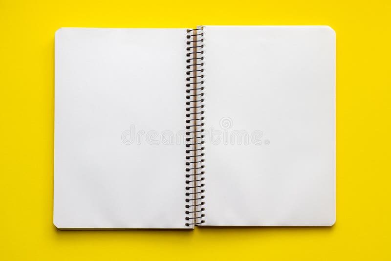Open Spiral Squared Notebook or Notepad with Blank Empty White Sheets ...