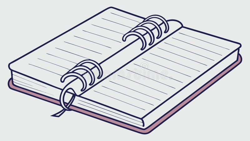 Open Spiral Notebook Study and Jotting Down Notes, Vector Design ...