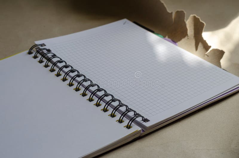 Open Spring-bound Notebook in Sunlight Stock Image - Image of paper ...