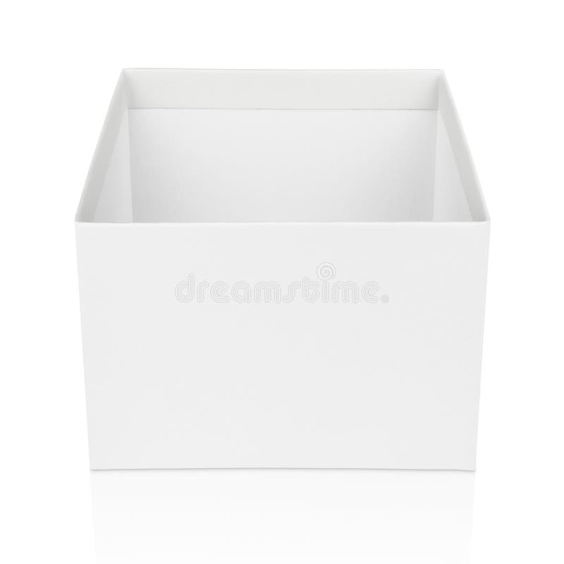 Open Square Box Isolated On White Stock Image - Image of mail, packing ...