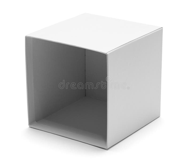 White Box Open Side View stock image. Image of copy, empty - 94473155