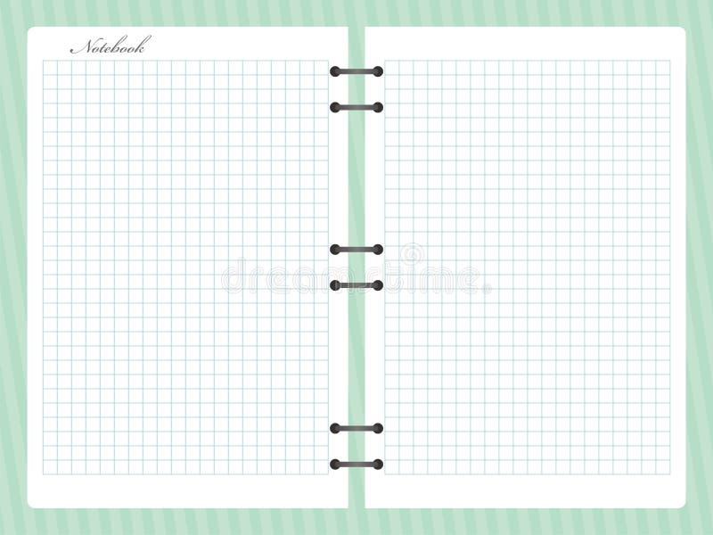 Open Squared Notepad Notebook with Spiral Stock Illustration ...