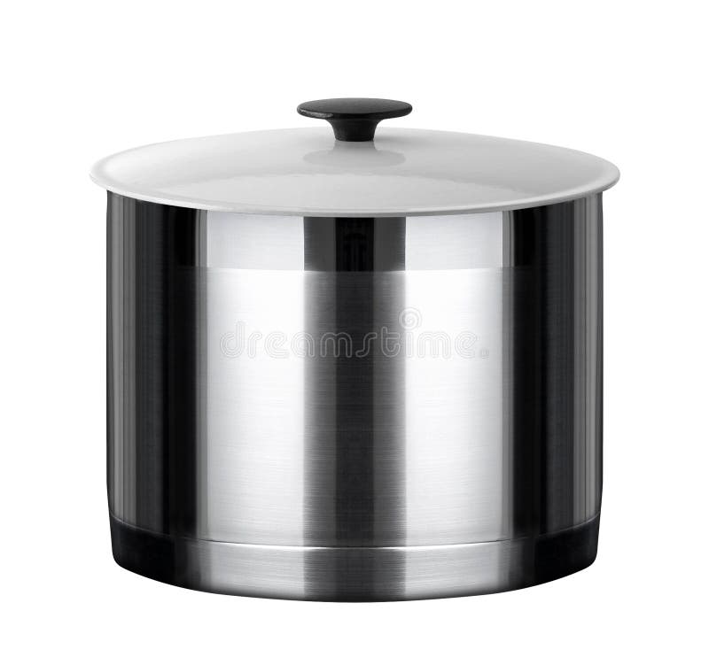 Open Stainless Steel Cooking Pot Isolated on White Stock Photo - Image ...