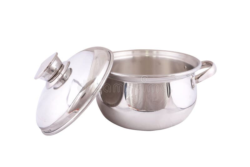 Open Stainless Steel Cooking Pot Stock Image - Image of home, kitchen ...