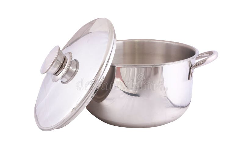 Open Stainless Steel Cooking Pot Stock Photo - Image of cooking, france ...